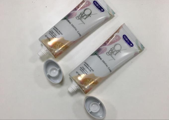 Aluminum Barrier Flat Oval Toothpaste Tube Φ35 375μ With Gold Plating Cap