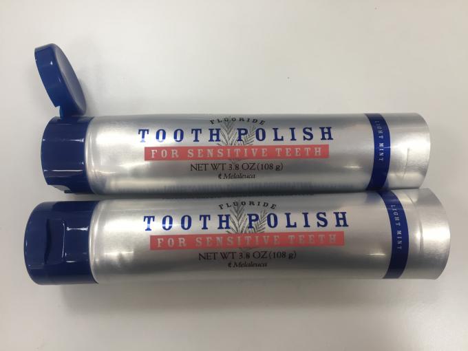 Silver 108g-D35mm Laminate Tube Toothpaste Tube With Flip Top