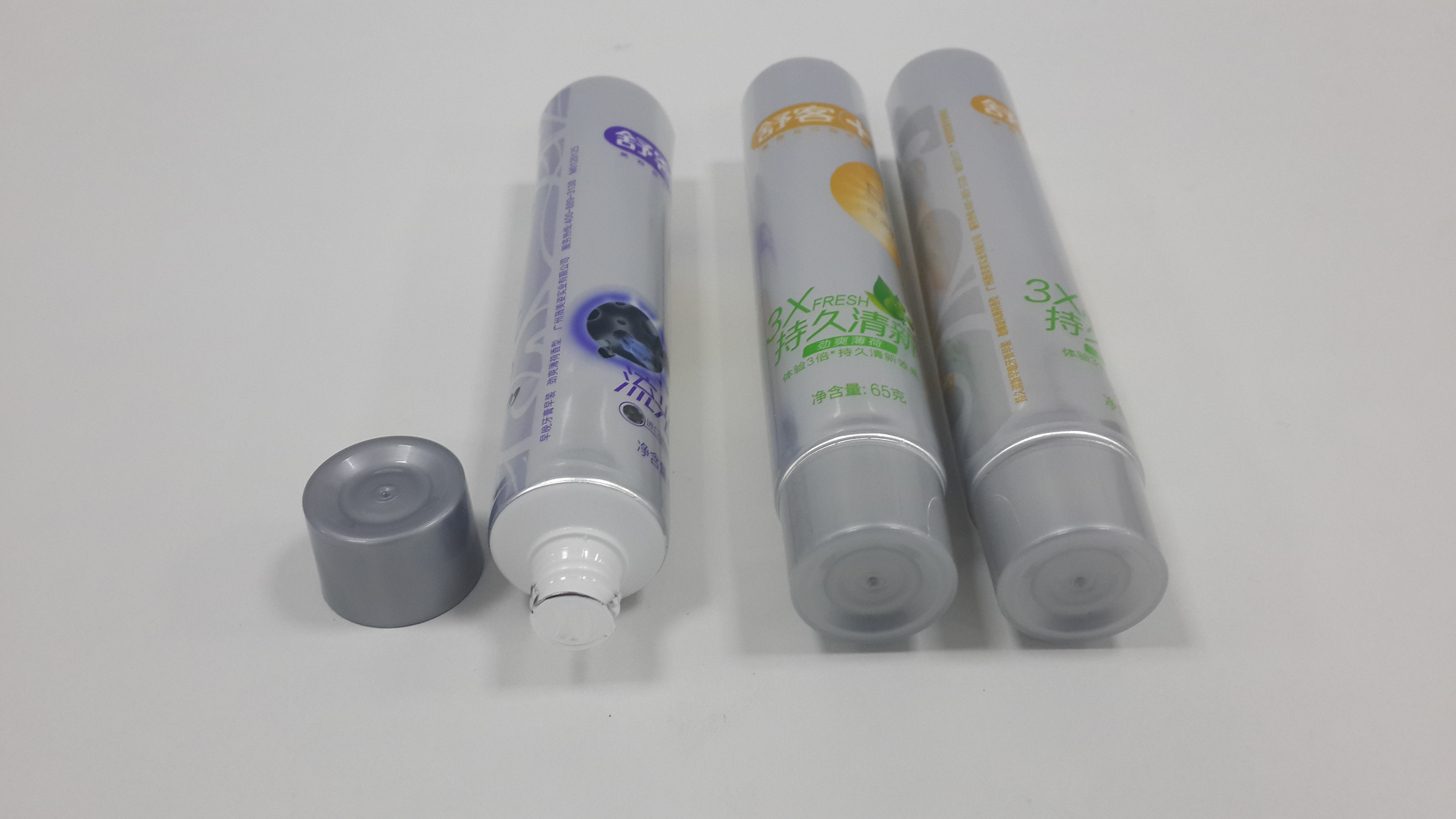 Silver Toothpaste Tube Containers Screw On Cap Aluminum Plastic Tube ...