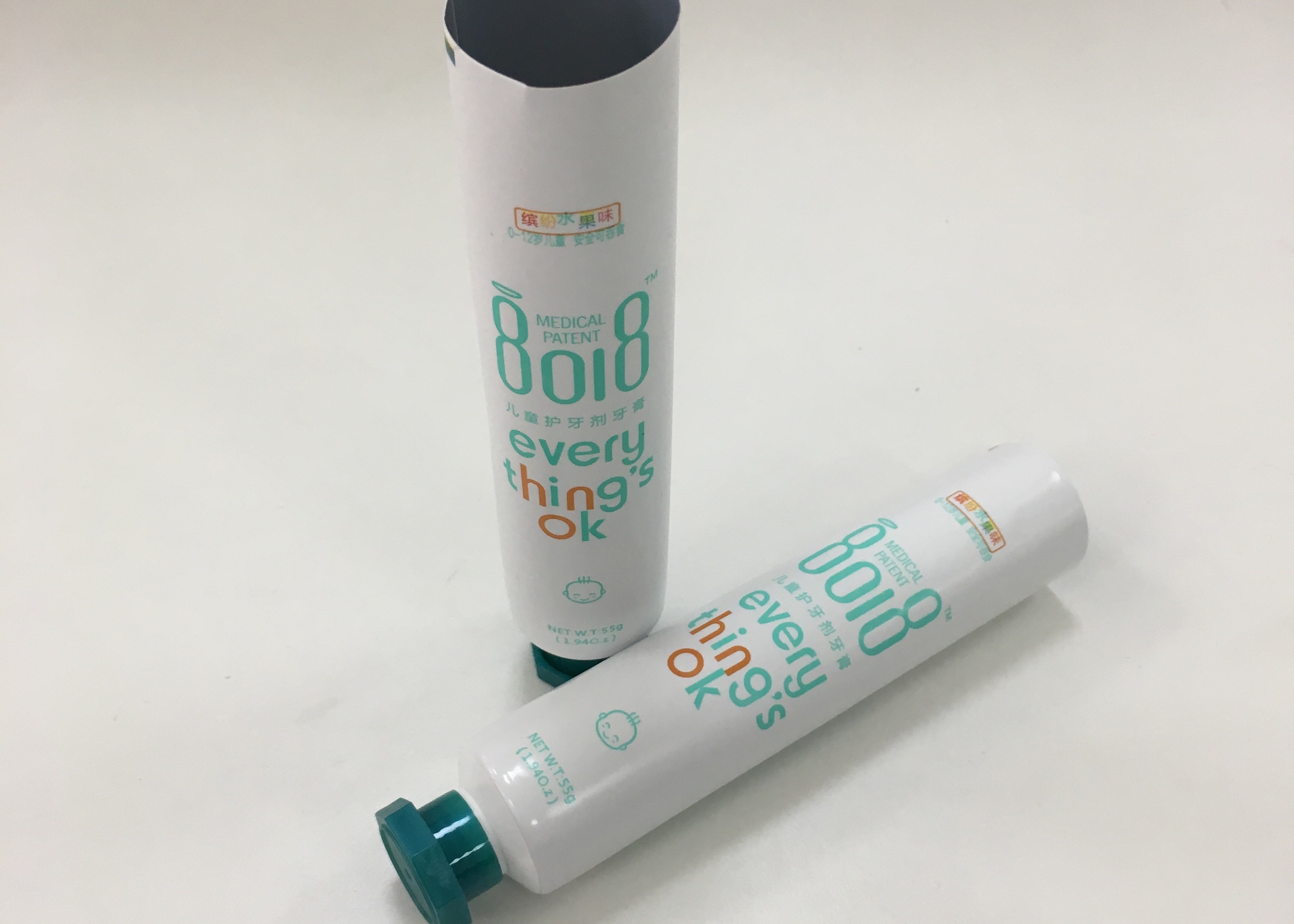 375 Thickness Aluminum Plastic Printed Collapsible Tube With Green ...